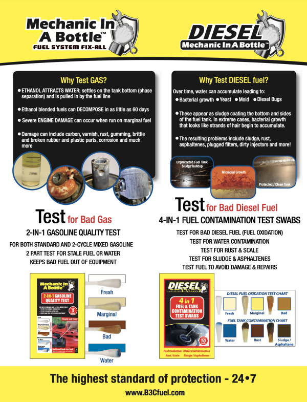 Mechanic In A Bottle 2 In 1 Gasoline Quality Test Swabs